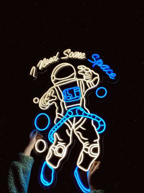 Astronaut Neon Sign - Led Neon Sign, Wall Decor, Galaxy Wall Home Decor ...