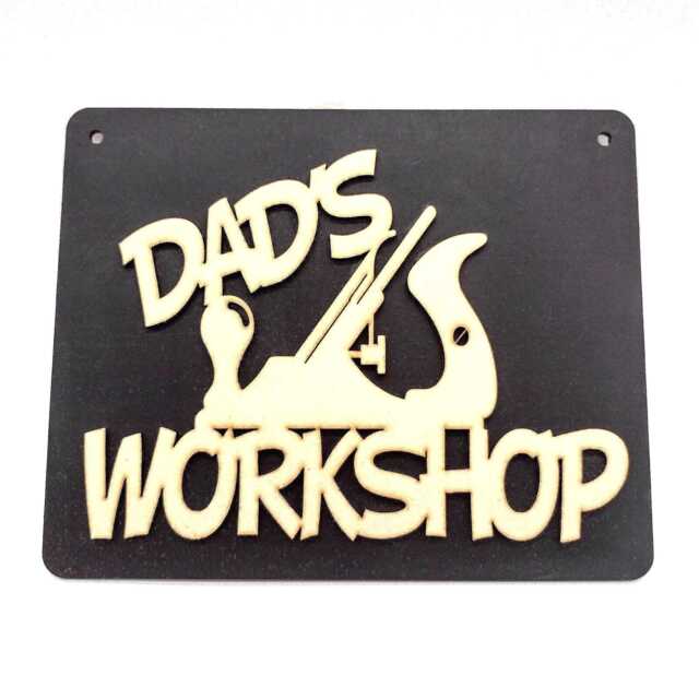 Wooden Workshop Sign - Wall Decor, Engraved Gift For Dad's by Etsy | ufurnish.com