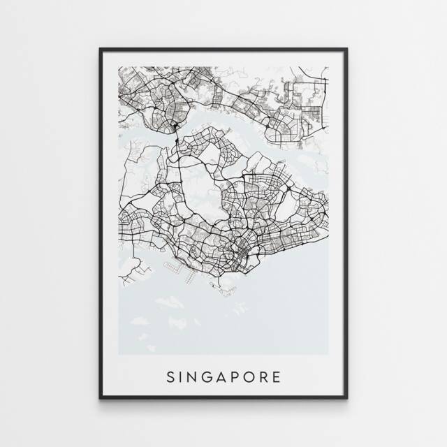 Singapore Map Print - Minimal Poster Art by Etsy | ufurnish.com