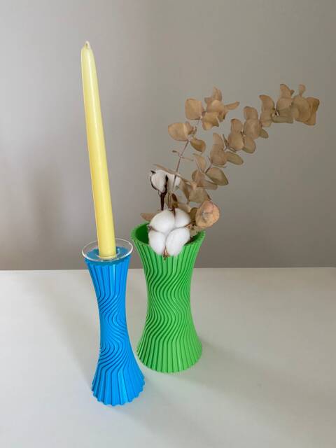 Set Of Vase & Candlestick - Gifts For Her Krakatoa & Monet Neon Colors ...