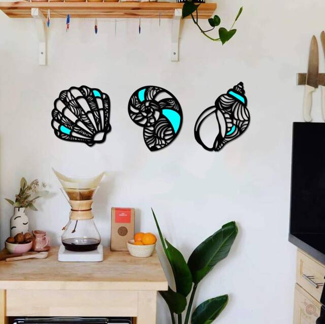 Sea Shells Wall Art, Peaceful, Home Decor, Housewarming Gift, Hanging ...