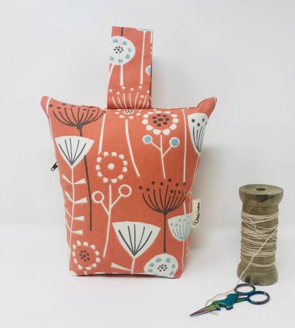 Scandi Burnt Orange Flower Door Stop, Print, Heavy Cotton Fabric, Gift ...