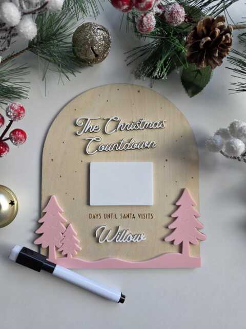 Personalised Christmas Countdown, Wooden Countdown To Sign, Sleeps ...