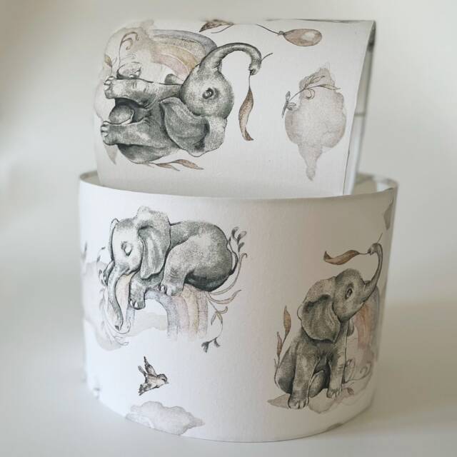 Cute Elephants & Rainbows Fabric Babies, Nursery, Kids Ceiling Light ...