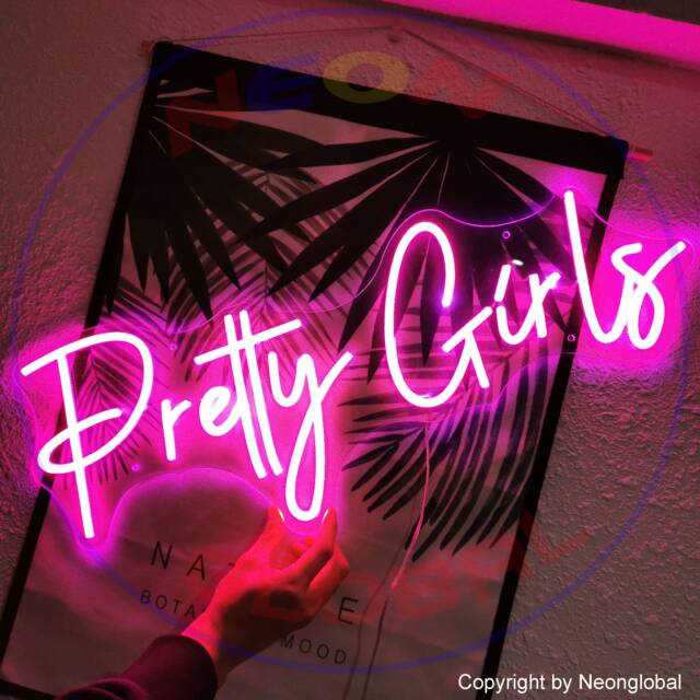 Pretty Girls Neon Sign Handmade Pink Party Decor by Etsy | uFurnish.com