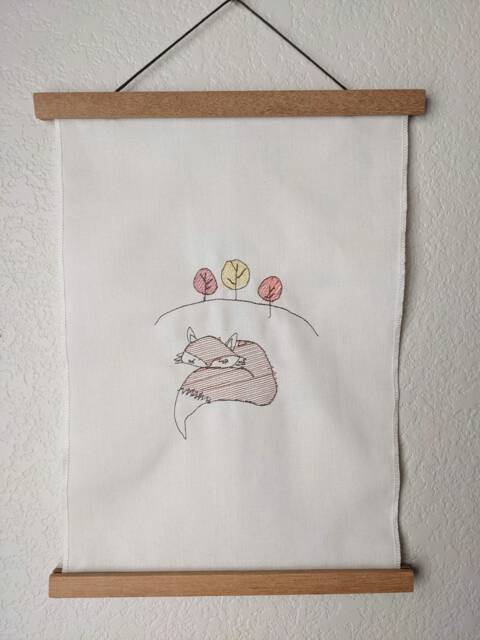 Kids Artwork Keepsake, Custom Embroidered Kid's Tapestry Wall Hanging ...