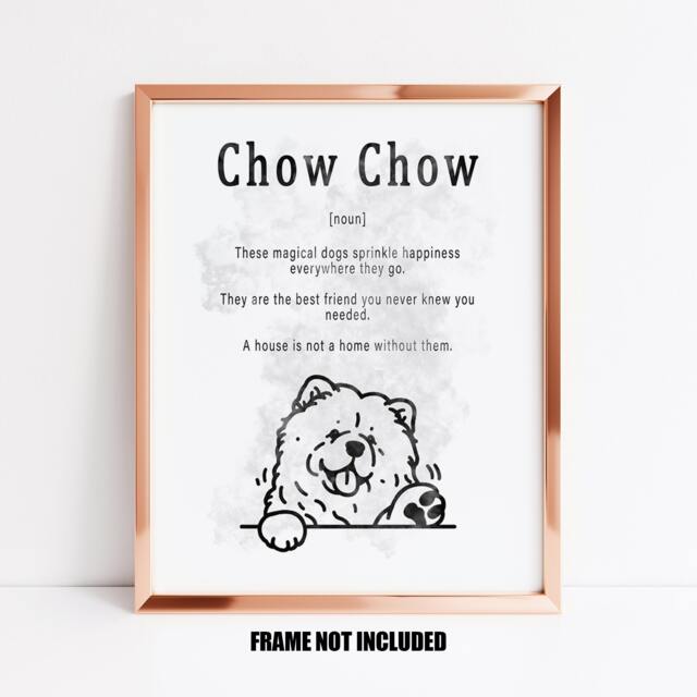 Chow Definition Art Print Or Greetings Card, Gift, Owners Birthday ...