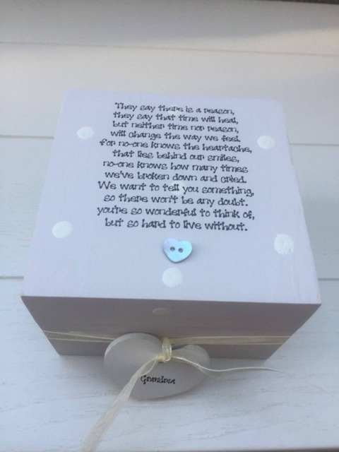 Shabby Personalised Chic Box in Memory Of Loved One Memory Boxkeepsake ...