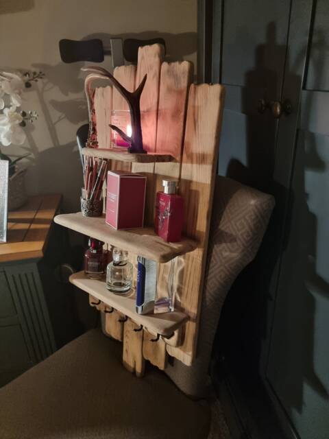 Large Bespoke One Off Solid Oak & Antler Handmade Rustic Shelves Bare ...