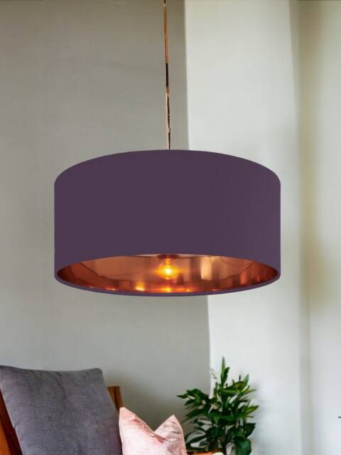 New High Quality Luxury Plum Purple 38 Cotton Fabric Lamp Shade Pendant ...