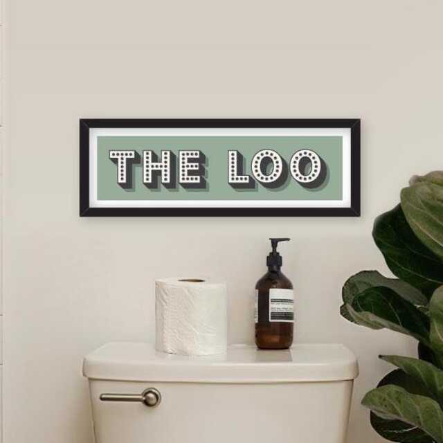 Framed The Loo Sign, Print, Bathroom Prints, Wall Art, Cloakroom Art ...