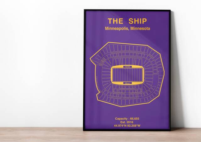 Minnesota Vikings The Ship Stadium Nfl Poster - Print American Football ...