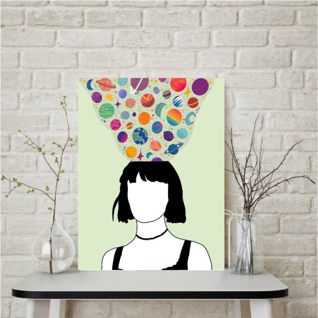 Women Feminism Print - Space Girl Wall Art Poster Gift Idea Office Boho ...