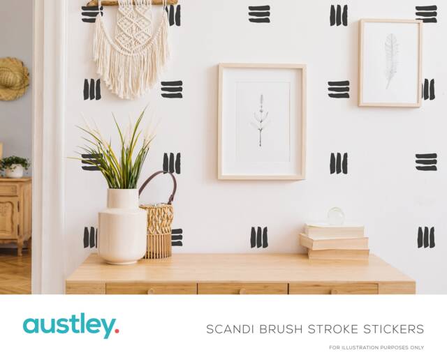 Brush Stroke Stickers, Hand Drawn Wall Art, Decals, Office, Nursery ...