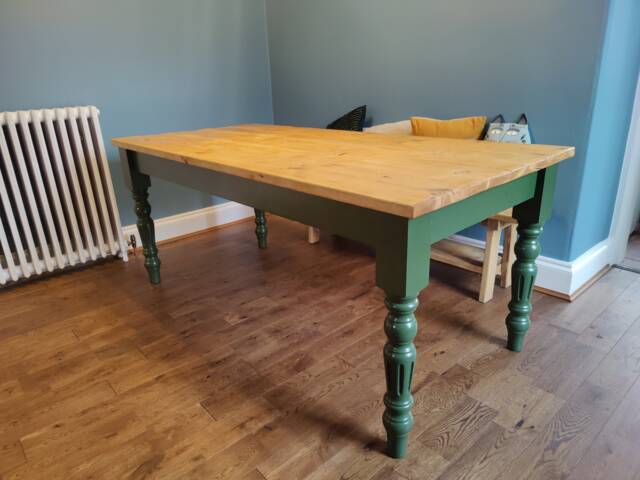 Fluted Leg Dining Table - Reclaimed Wood Kitchen Rustic Farmhouse ...