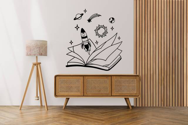 Books Wall Decal Decor - Quote Reading Boy Reading Book Decals For ...