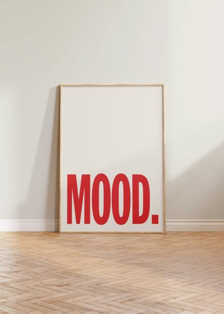 Mood Print Poster, Bold Print, Typography Funny Aesthetic Art Dorm Room ...
