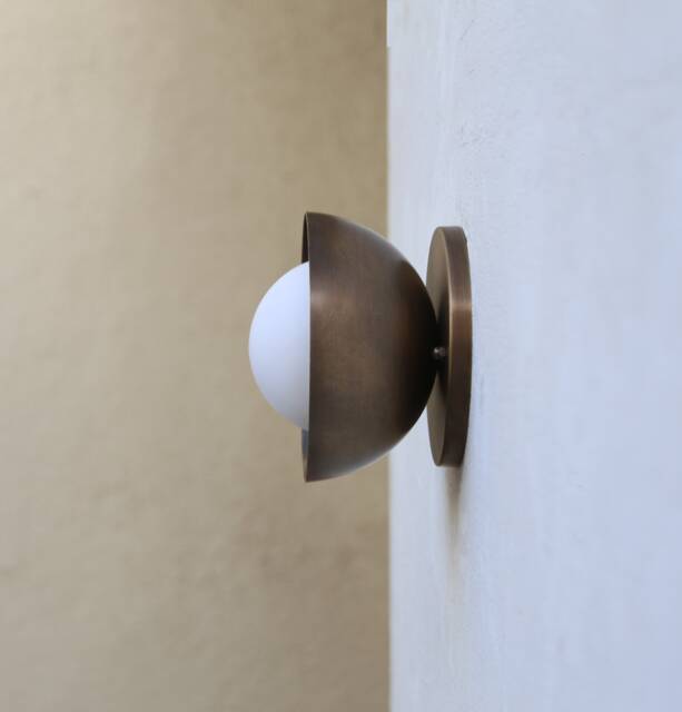 Wall Sconce/Flush Mount Ceiling Light, Mid Century Brass Sconce/Ceiling ...