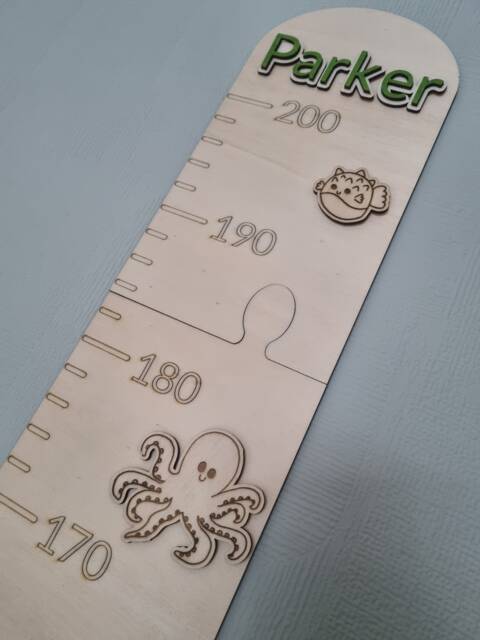 Personalised Ocean Wooden Height Chart, Under The Sea Theme Wall ...