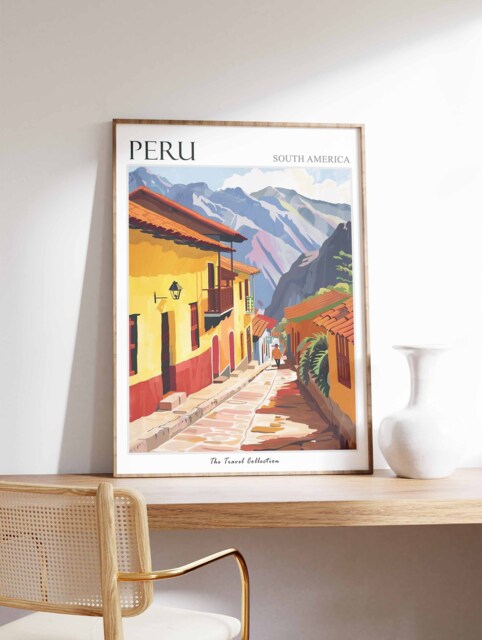 Peru Travel Poster, Print, Tropical Decor, Botanical Wall Art, South ...