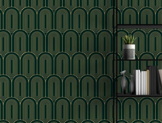 Art Deco Arch Pattern Geometric Arches Wallpaper Minimal Design Wall ...