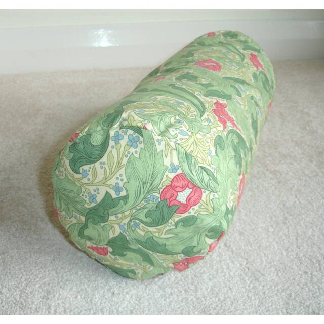 "William Morris Batchelors Button Bolster Pillow Cover 16x6 Pink Green Arts & Crafts & Co 16""x6 ...