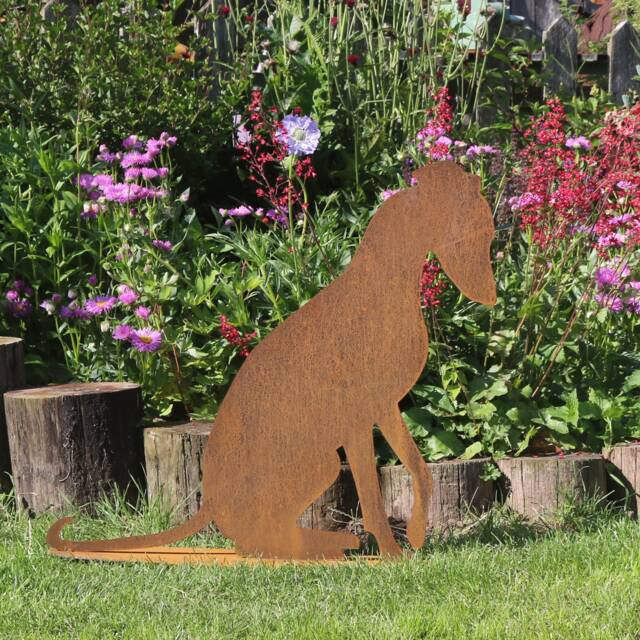 Rusty Metal Greyhound/Whippet Life Size Outdoor & Garden Gift, Home ...
