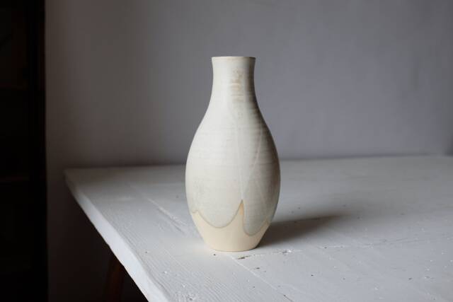 Minimalist Flower Vase, Handmade Pottery Bottle Stoneware Ceramic ...