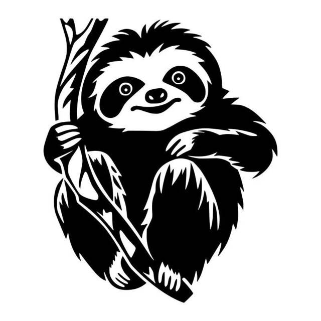 Cute Sloth Decal Car Bonnet Side Sticker Wall Art Vinyl Graphic Window ...