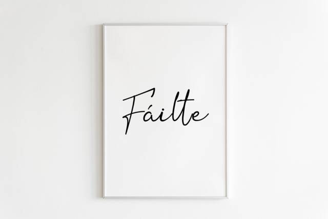 Failte Print - Welcome - Irish Wall Decor Ireland Quote Sayings ...