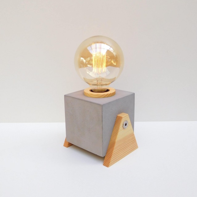 Concrete Table Lamp For Nightstand, Modern Nordic Small Led Lamp ...