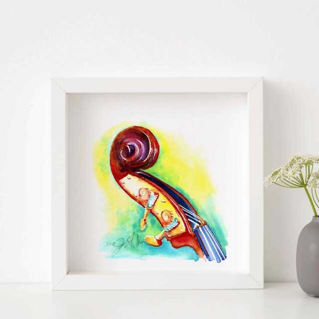 Bass Headstock Orchestra Art - Musical Instrument Art By Jamie Hansen ...