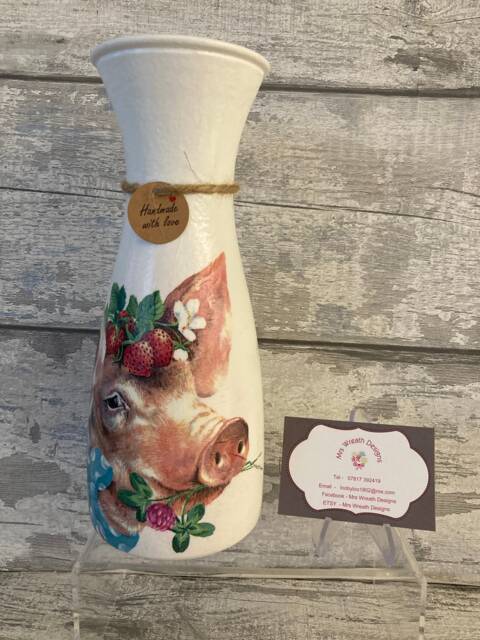 Pig Vase, Piglets , Gifts For Her, Vases, Decoupaged by Etsy | ufurnish.com