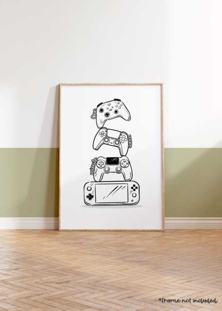 Gaming Prints, Gamer Decor, Boys Bedroom Teen & Tween Boyhood, Game ...