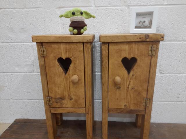 Handmade Bedside Table Side Nightstand Reclaimed Wood Scaffold Board ...