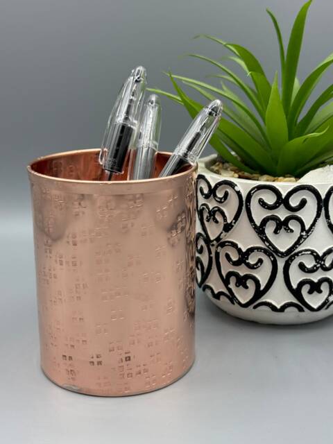 Hammered Copper Pen Cup Square Pencil Holder For Desk by Etsy ...