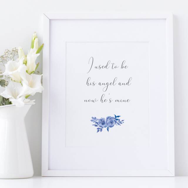 Sympathy Gift - I Used To Be His Angel & Now He's Mine Print ...