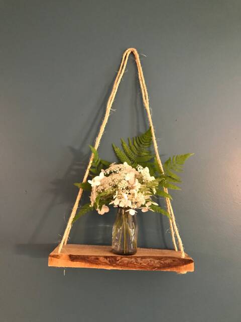 Reclaimed Live Edge Hanging Wall Window Plant Shelf by Etsy | ufurnish.com