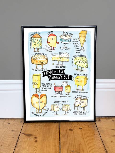 I Know It's Cheesy But... - Cheese Art Print Jelly Armchair Wall Chart ...