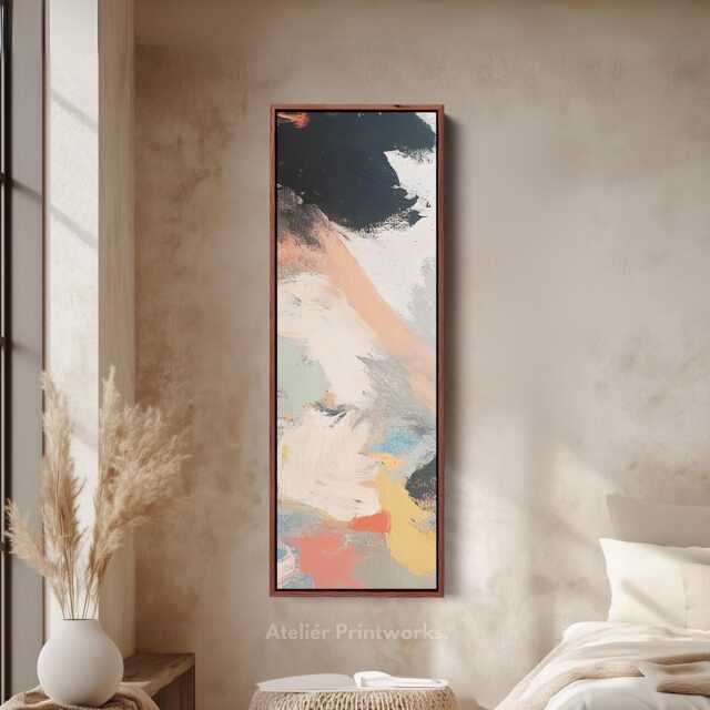 Long Narrow Abstract Wall Art, Tall Slim Wall Art, Vertical Large ...