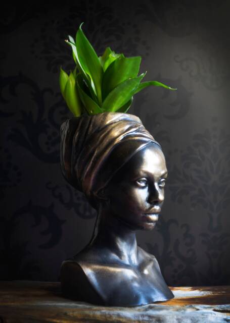 African Woman Face Shaped Flower Pots Head Pots Female Head Planter ...