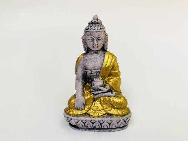 Lord Buddha Statue Meditating Gold Zen Small Stone Idol Seated ...