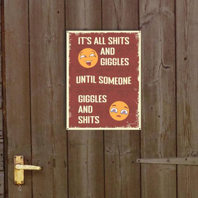 Bar Sign. It's All S#its & Giggles. Funny Home Pub Shed Plaque. Metal ...