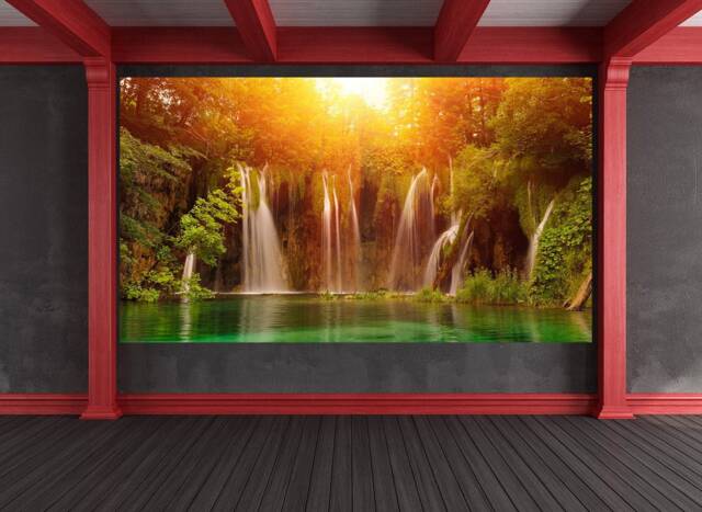 Waterfall Decal River Wall D??cor Water Sticker Rock Artwork Nature Art ...