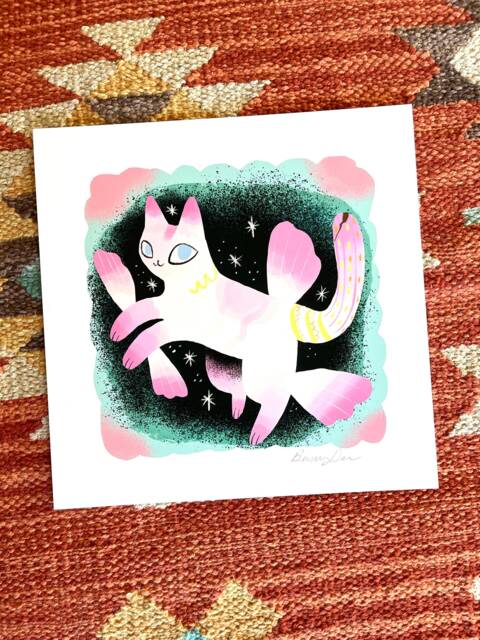 Orchid Mantis Cat 8x8 Matte Paper Print by Etsy | ufurnish.com