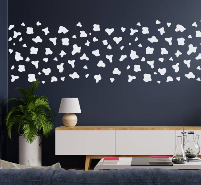 Cow Print Spots Wall Stickers Animal Decor Dot Decal Vinyl Decals Peel ...