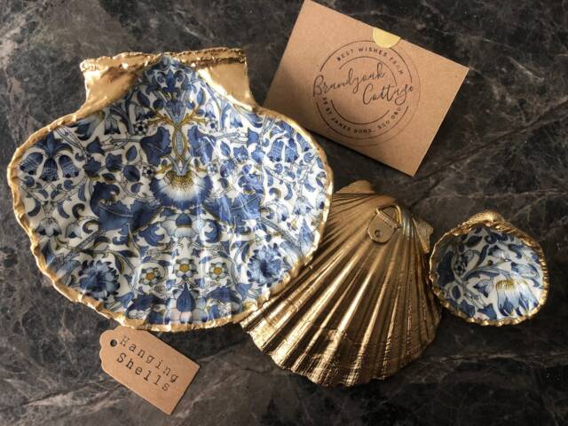 William Morris Shell Wall Hanging Decorative Shells in Lodden Blue ...