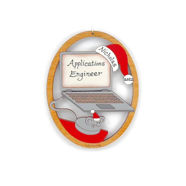 Personalized Laptop Computer Co-Worker Christmas Ornament - Wood, Laser ...