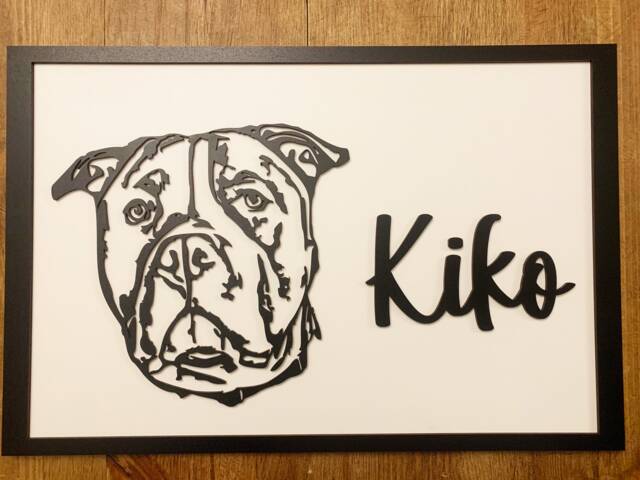 Personalised Xl American Bully Art - Gift Bulldog Plaque Sign Dog Lover ...