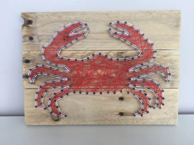 Crab String Art, Crab, Nautical, Pallet Wood, Home Decor, Seaside by ...